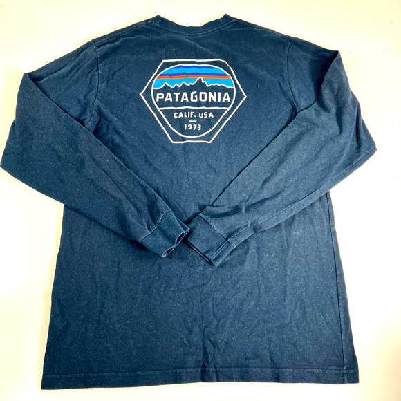 Patagonia | Shirts | Patagonia Mens Graphic Tshirt Blue Recyled Cotton ...